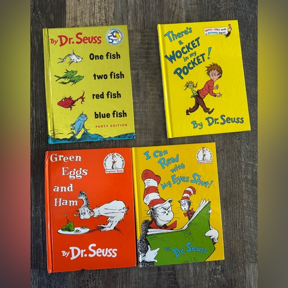 Dr. Seuss | Other | 4 Dr Seuss Books Green Eggs And Ham One Fish Two ...